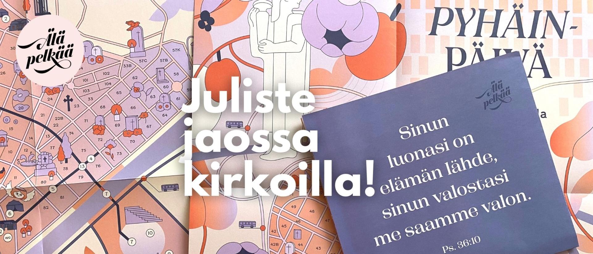Malmin hautausmaan kartta julisteena, teksti: Pyhäinpäivän juliste ...